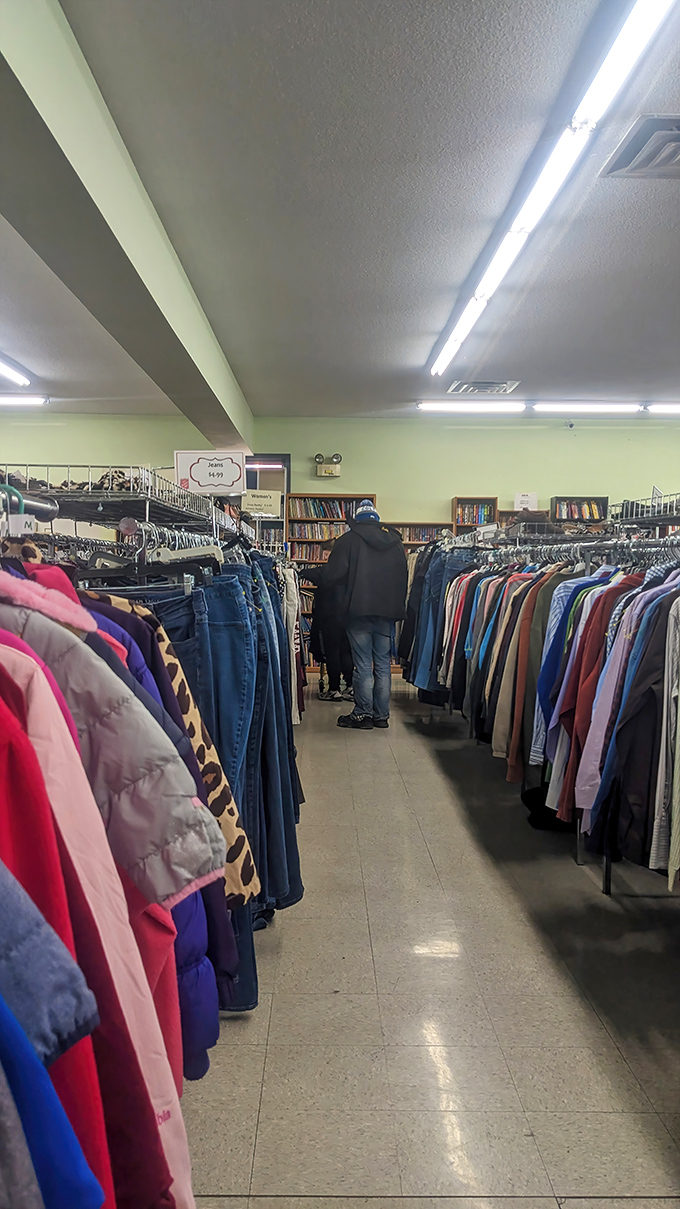 Between these racks of clothing lies the perfect outfit someone didn't know they needed until this very moment.