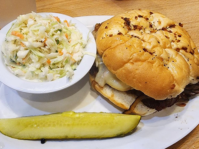 Meet the Abba &ndash; a sandwich so substantial it deserves its own zip code, accompanied by a refreshing scoop of homemade coleslaw.