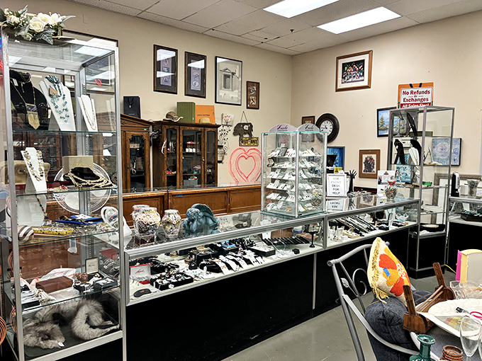 Jewelry cases that hold everything from costume baubles to surprising finds. The thrill of the hunt condensed into glass display cases.