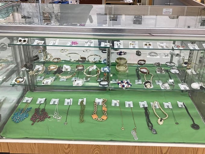 Jewelry cases that would make Elizabeth Taylor pause &ndash; costume pieces with character, waiting to adorn new wrists and necklines.