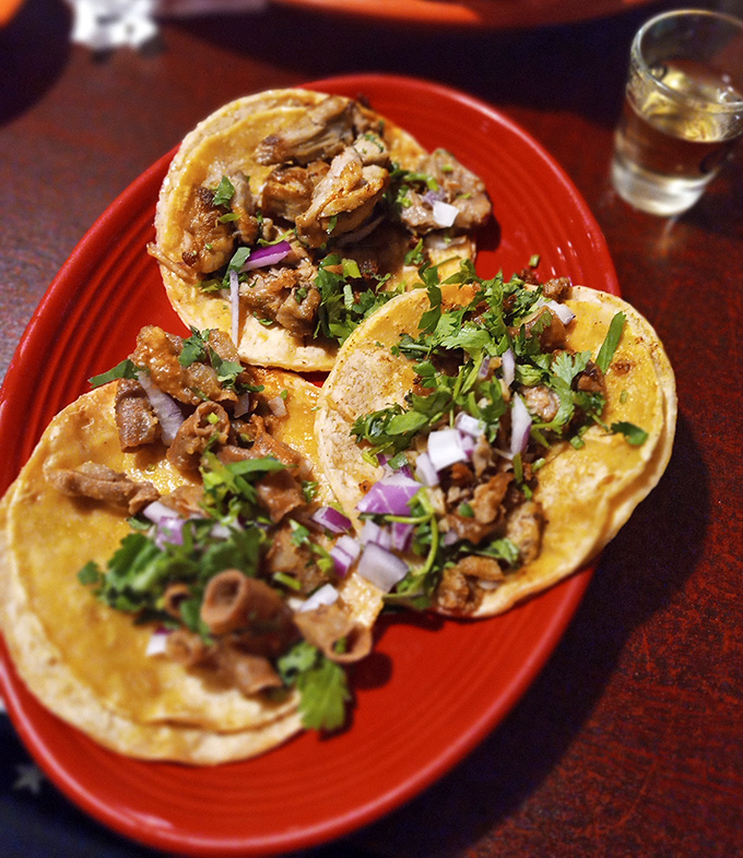 Authentic street tacos speak the universal language of simplicity. Corn tortillas, perfectly seasoned meat, cilantro, and onion&mdash;no translator needed.