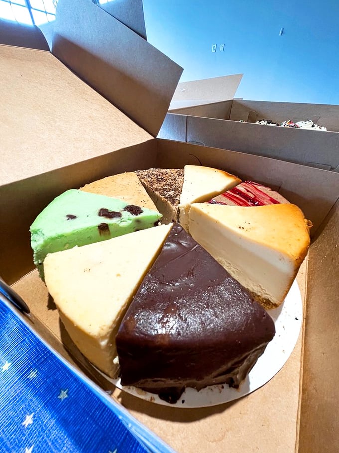 The sampler box: for when "I'll just have one slice" becomes "I need to try them all." Decision paralysis never tasted so good.