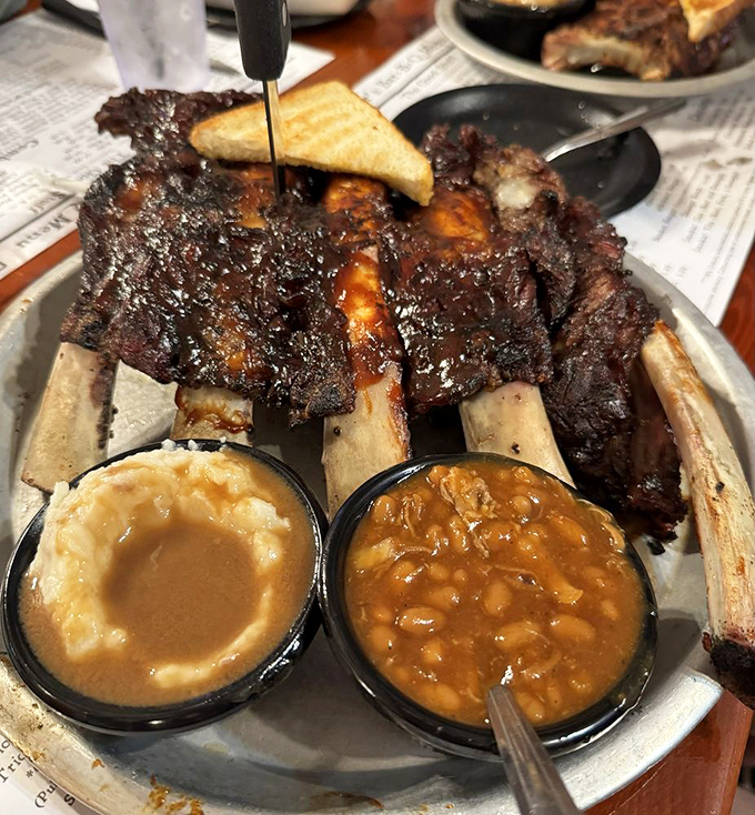 Beef ribs that Fred Flintstone would approve of &ndash; prehistoric in size, modern in flavor, with sides that know their supporting role.