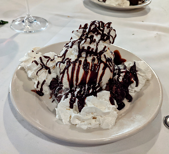 When ice cream grows up and decides to dress for a special occasion, this is what happens. Chocolate drizzle as formal attire.