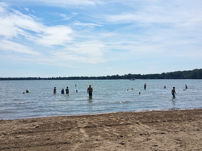 Beach day perfection where social distancing happens naturally. No reservations required for this lakeside theater of waves and sunshine.