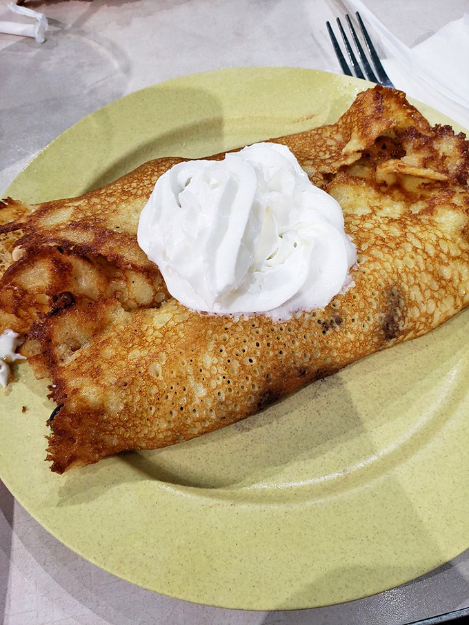 These hotcakes aren't just folded&mdash;they're lovingly cradled around their fillings like a grandmother hugging her favorite grandchild.