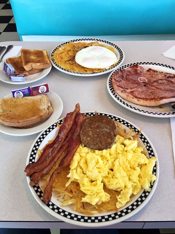 Breakfast nirvana &ndash; crispy hash browns, fluffy scrambled eggs, and bacon that makes you question why you'd ever skip the most important meal.