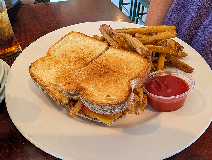 Sometimes a perfect sandwich is all you need&mdash;golden-toasted bread, melty cheese, and fries that deserve their own fan club.