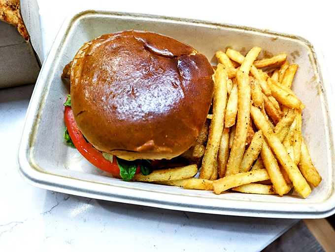 Sometimes you need a break from chicken. This sandwich with seasoned fries proves Gus's knows its way around a burger too.