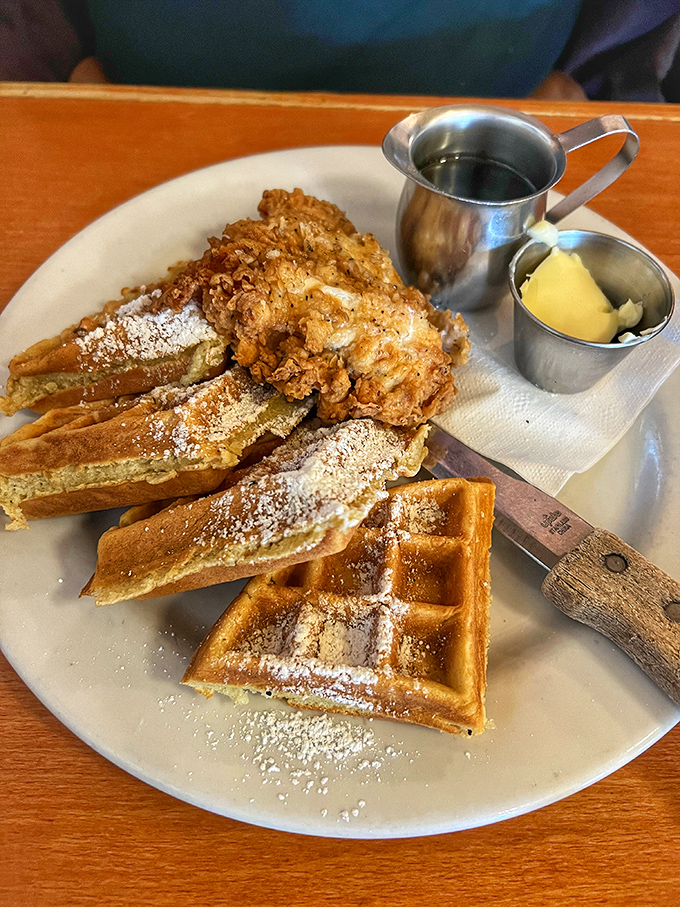 Chicken and waffles: the culinary equivalent of finding out your favorite band is playing a surprise concert in your backyard. Pure joy on a plate.