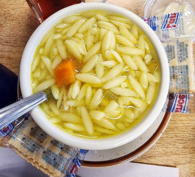 Chicken soup that grandmothers everywhere would approve of&mdash;simple, honest, and exactly what the doctor ordered on a chilly Delaware day.
