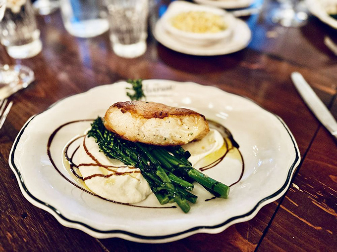 Seafood gets the royal treatment too &ndash; this Chilean sea bass perched atop vibrant greens proves The Avenue isn't just about beef.