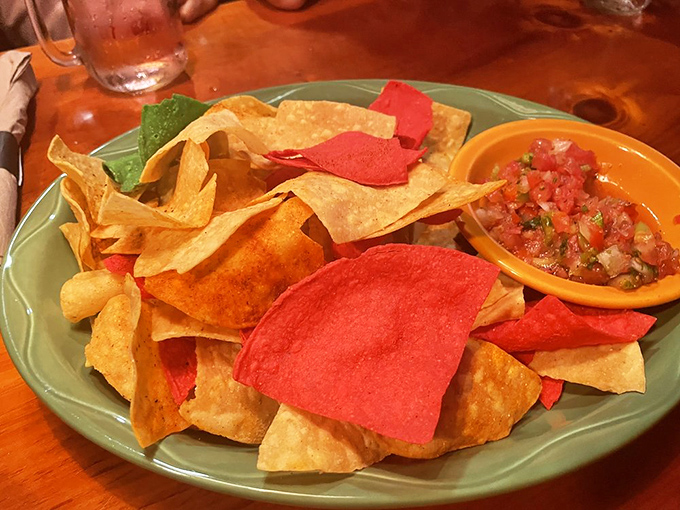 Colorful chips that crunch like autumn leaves, paired with salsa fresh enough to make you forget you're in the Midwest, not Mexico.