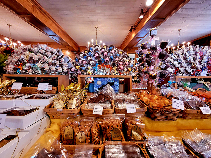 The chocolate counter &ndash; where dreams are arranged in neat rows and self-control becomes merely a theoretical concept.