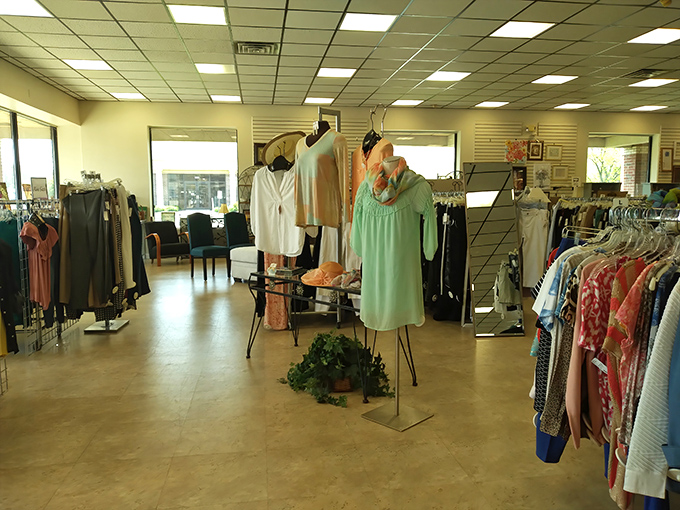Racks of possibility where yesterday's fashion finds tomorrow's admirers. The clothing section rivals boutiques at a fraction of the cost.