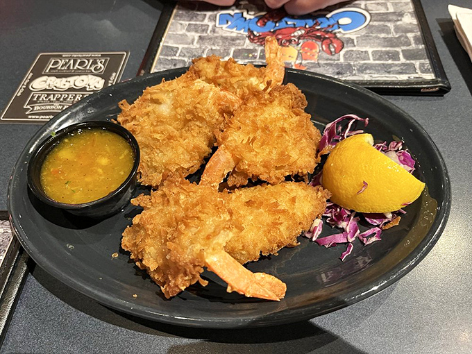 Golden-fried coconut shrimp that crunch like a tropical daydream. Served with dipping sauces that make your taste buds do the limbo.