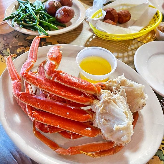Snow crab legs: nature's way of making you work just hard enough for the sweet reward hiding inside.