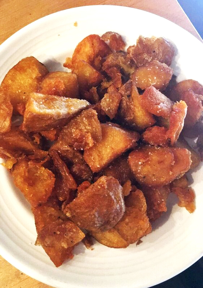 A mountain of perfectly seasoned potatoes &ndash; because the proper ratio of crispy breakfast potatoes to everything else is "more than you think."