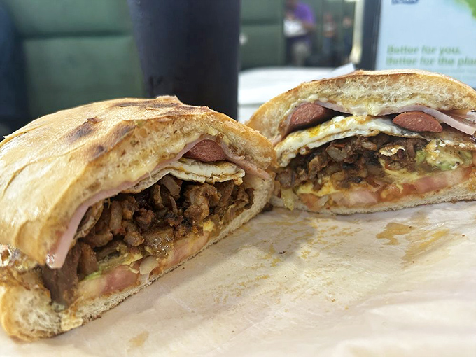 The Cubano Torta: where Mexican sandwich craftsmanship meets Cuban inspiration. It's like a delicious diplomatic summit between two culinary superpowers.