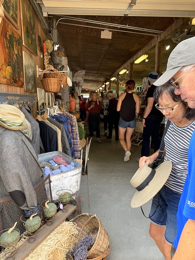 Every aisle tells stories of fashion from decades past, where shoppers hunt for that perfect vintage piece to complete their collection.