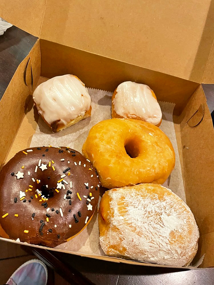 Donuts that make you question why you ever settled for chain store versions. The glazed one is practically winking at you.
