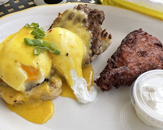 The Benedict-latke mashup nobody knew they needed. Jewish-Southern fusion that proves some of the best relationships are unexpected ones.