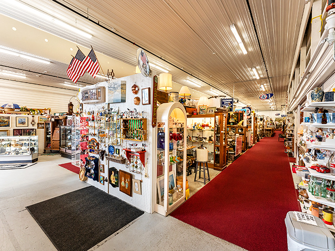 American flags and vintage displays create the perfect backdrop for the ultimate treasure hunt—no metal detector or Indiana Jones hat required.