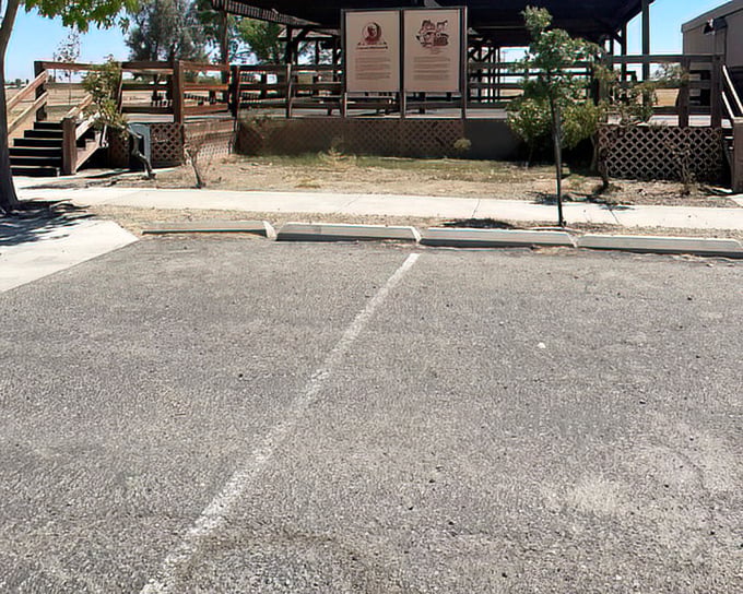 Like a stage set for a forgotten American epic, this covered pavilion welcomes visitors to step back in time.