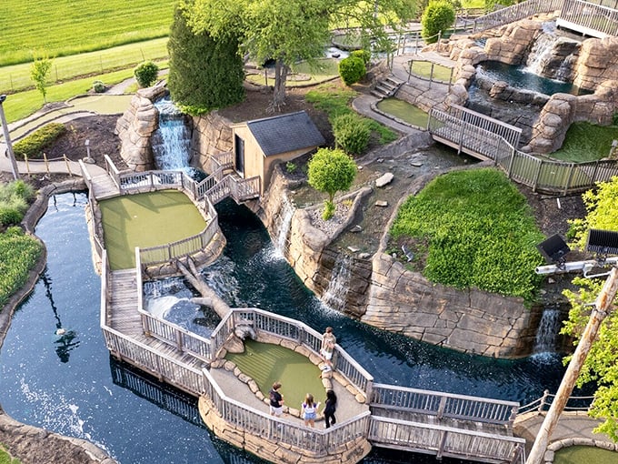 Miniature golf meets waterfall magic. This elaborate course makes putting past a windmill seem as outdated as dial-up internet.