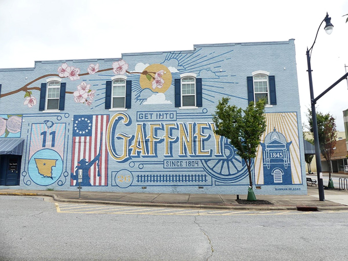 Gaffney's amphitheater and park create a community gathering space where concerts, picnics, and lazy Sunday afternoons become the stuff of small-town memories.