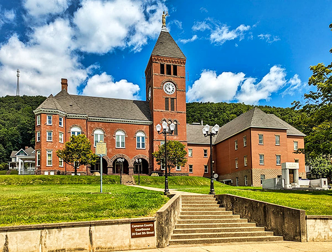 The Cameron County Courthouse stands as a Victorian brick testament to small-town governance, where decisions affect neighbors, not strangers.