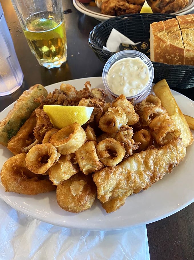 The Fishtrap Tempura platter &ndash; where fish meets calamari in a crispy communion that would make Neptune himself weep with joy.
