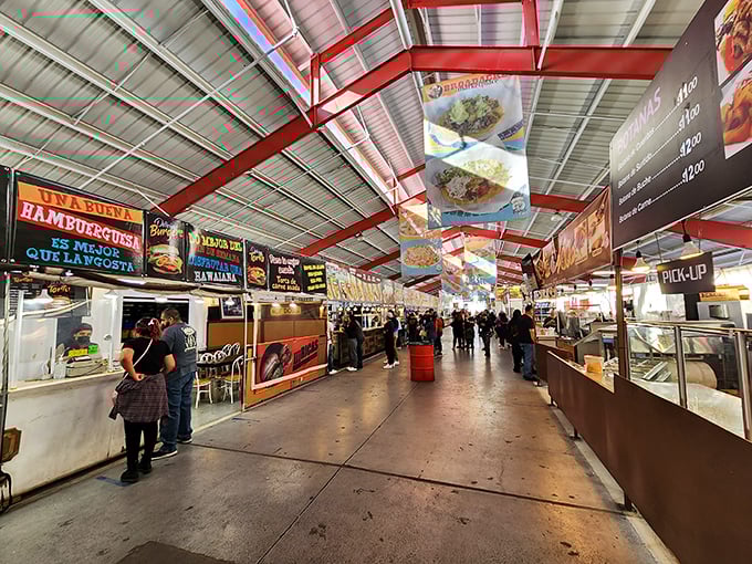 Food hall heaven where decisions become impossible. Like choosing between favorite children, if your children were all delicious tacos.