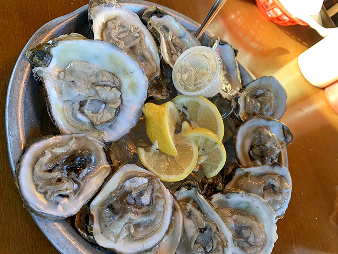Nature's perfect appetizer: briny, plump oysters on the half shell. Just a squeeze of lemon and you're experiencing the ocean at its purest.