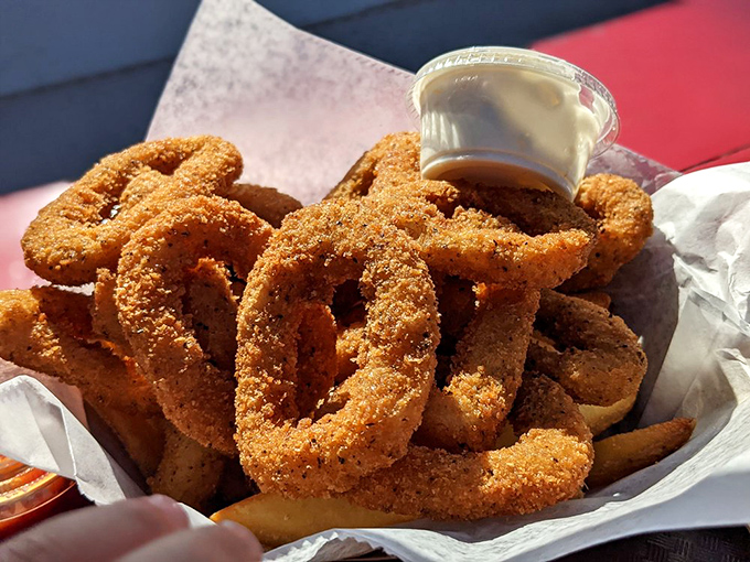 These aren't just any calamari rings&mdash;they're crispy golden halos that make you wonder why you ever wasted time on lesser fried foods.