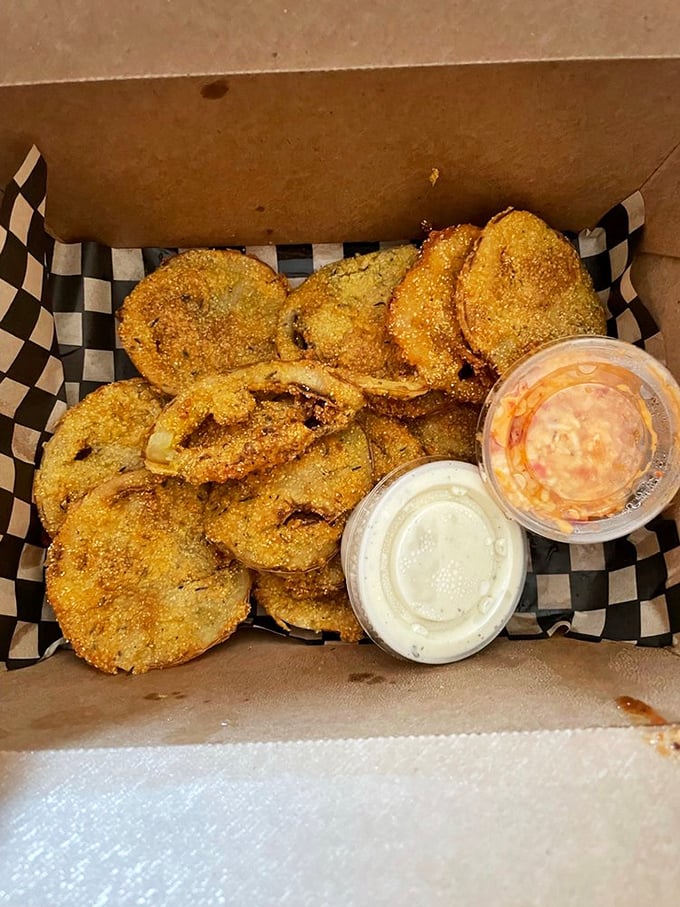 Fried green tomatoes: proof that unripe fruit can become culinary gold when properly battered and fried to golden perfection.