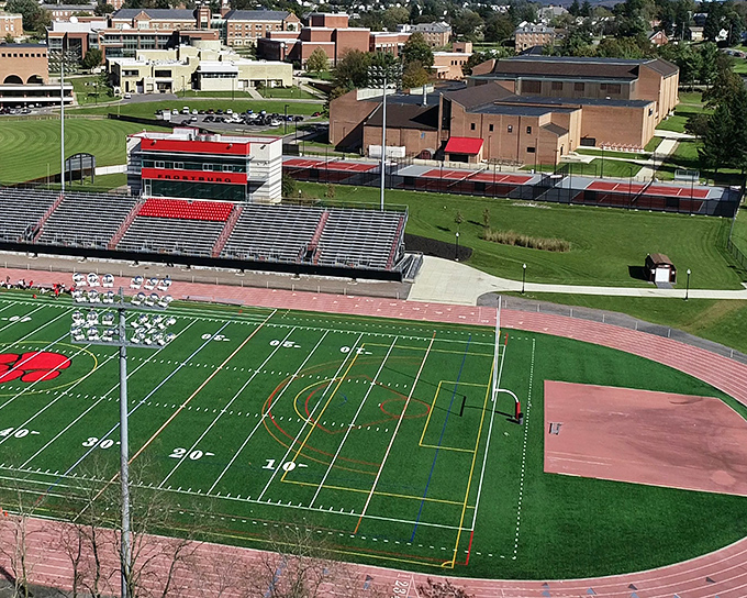 Frostburg State University's athletic facilities bring collegiate energy to town, where Saturday games become community events regardless of the scoreboard.