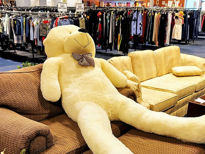 Not just any teddy bear&mdash;this is the Godzilla of cuddle buddies. Imagine explaining to your spouse why this needs the passenger seat.