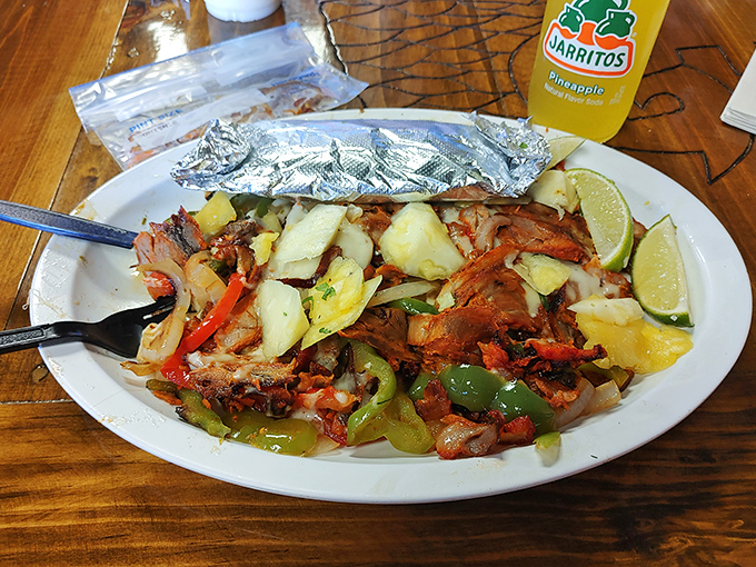 Part science experiment, part culinary masterpiece. The marriage of al pastor meat with pineapple creates sweet-savory harmony that defies explanation.