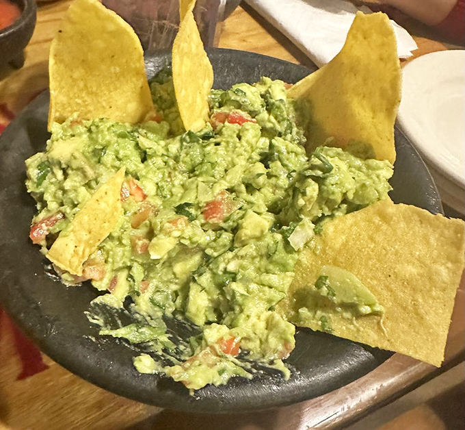 Fresh guacamole that deserves its own spotlight. Chunky, vibrant, and studded with tomatoes, it's the avocado's highest calling&mdash;especially when scooped up with those perfectly crisp tortilla chips.