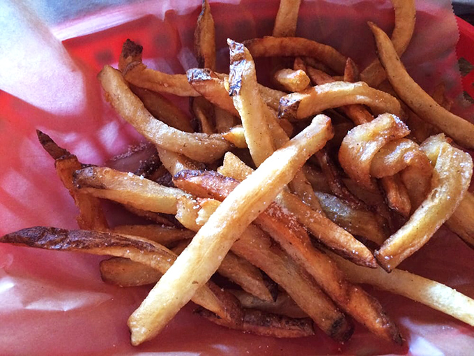 Hand-cut fries that put the frozen imposters to shame. Crispy, golden, and substantial enough to stand up to the BBQ sauce you'll inevitably dunk them in.