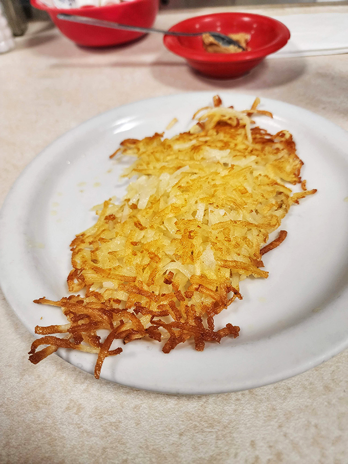 The humble hash brown, elevated to art form – crispy exterior giving way to tender potato within. Breakfast's unsung hero finally gets its spotlight.