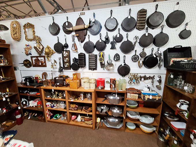 Cast iron paradise! Enough vintage cookware to outfit a pioneer kitchen or impress your dinner guests with authentic cornbread.