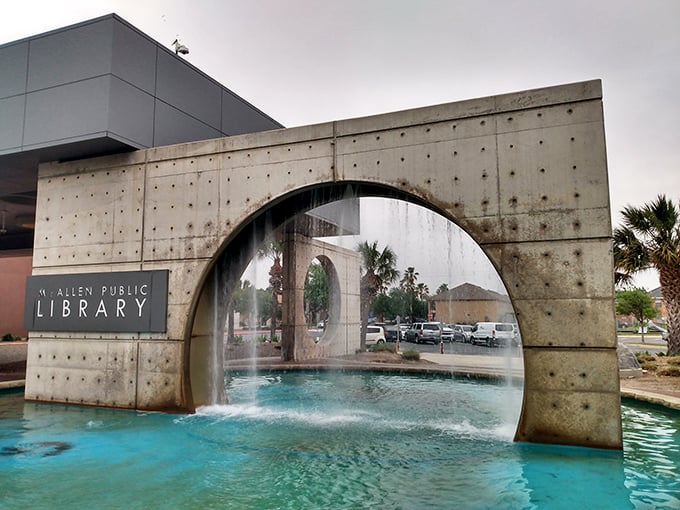 The McAllen Public Library's water feature creates a perfect reading soundtrack. Nothing says "intellectual oasis" quite like a wall of cascading water.