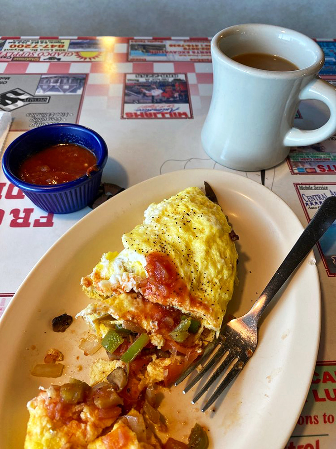 That omelet has more honest ingredients than most political campaigns, and the coffee cup&mdash;simple, sturdy, reliable&mdash;is America in ceramic form.