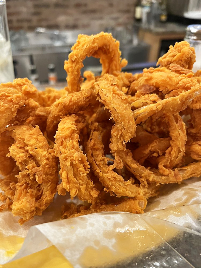 These aren't just onion rings&mdash;they're golden halos of crispy perfection that make you question why vegetables ever needed improving in the first place.