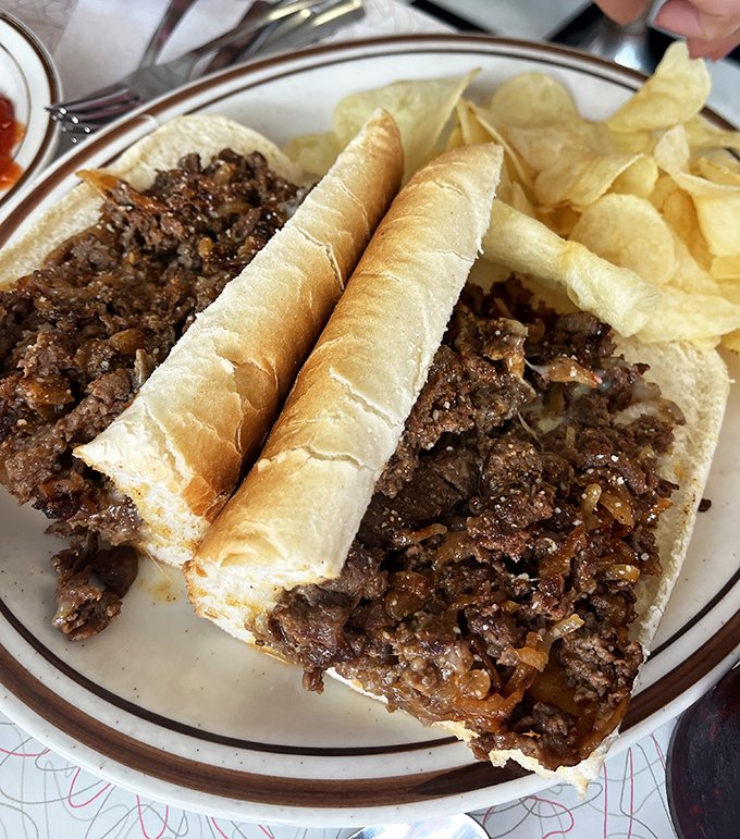The Philly cheesesteak that launched a thousand road trips. Tender meat and melted cheese nestled in bread that's both soft and sturdy.