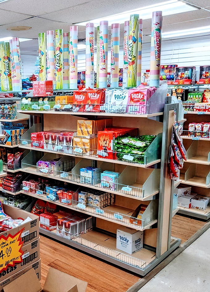 Pocky sticks and Japanese treats stand at attention, ready to introduce your taste buds to international flavor sensations.