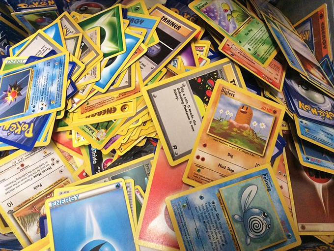 Pok&eacute;mon card heaven! A collector's dream spread of Pikachus and Poliwags that would make any 90s kid (or their parents) swoon.