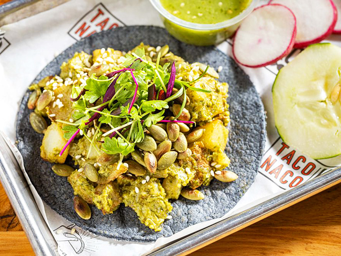 Who knew potatoes could be so exciting? This pipian taco proves vegetables deserve star billing, not just supporting roles in your Mexican food fantasies.